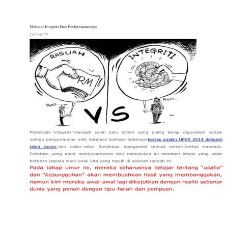 Internet maksud integriti dan perlaksanaannya | DOCX