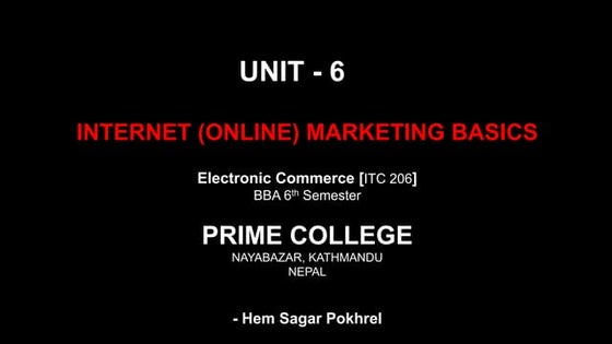 Importance of Internet Marketing | PPT