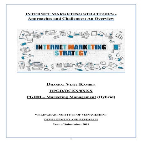 Internet Marketing Strategies Project - Dhanraj Kamble | PDF