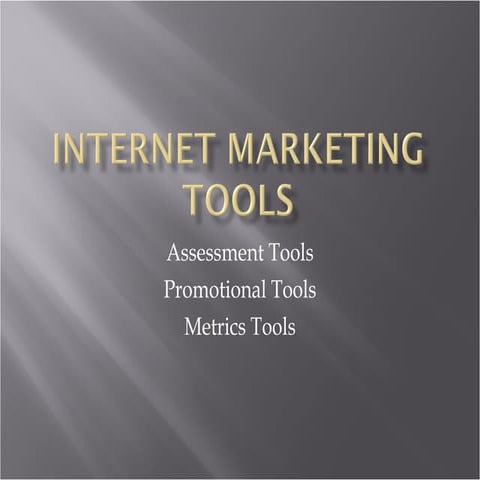Internet Marketing Tools | PPT