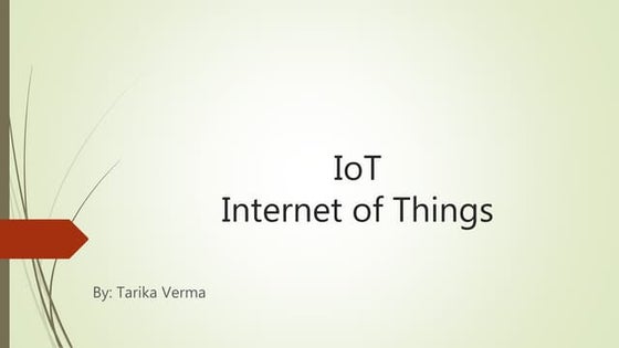 Internet Of Things Iot Introduction Ppt Ppt