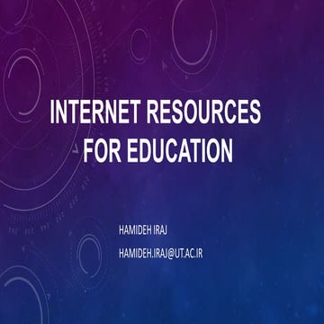 Internet resources for education - English Presentation | PPT