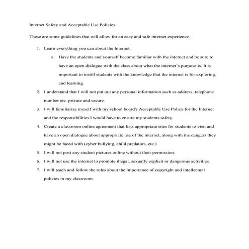 Internet safety and acceptable use policies | DOCX