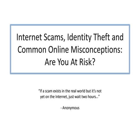 Online Scams and Frauds | PDF