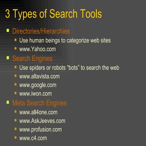 Internet search tools | PPT