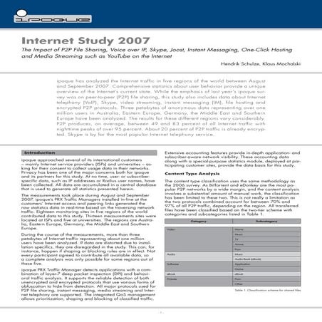 ipoque Internet Study 2007 | PDF