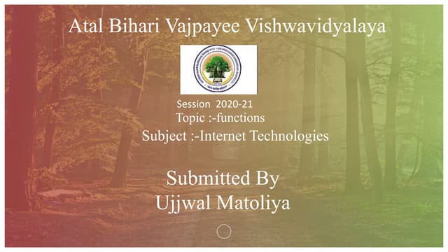 Javascript Function Ujjwal Matoliyapptx