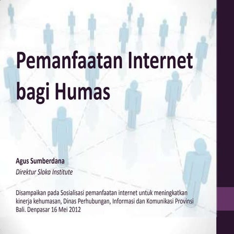 Pemanfaatan Internet untuk humas | PPTX