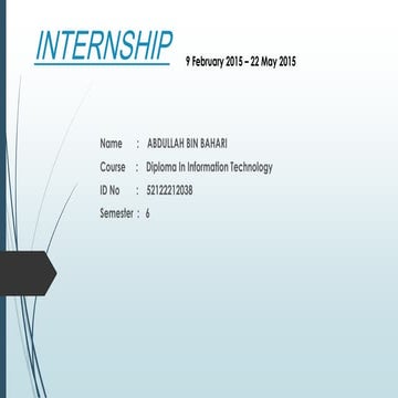 Internship Presentation | PPTX