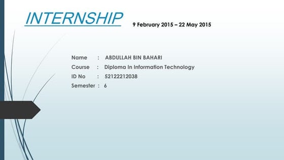 internship Presentation | PPT