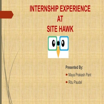 Internship Presentation | PPTX