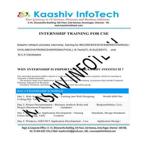 Internship in-chennai-for-cse-oracle-application | PDF