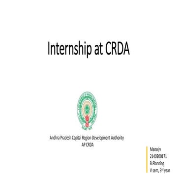 Internship at ap crda | PPTX