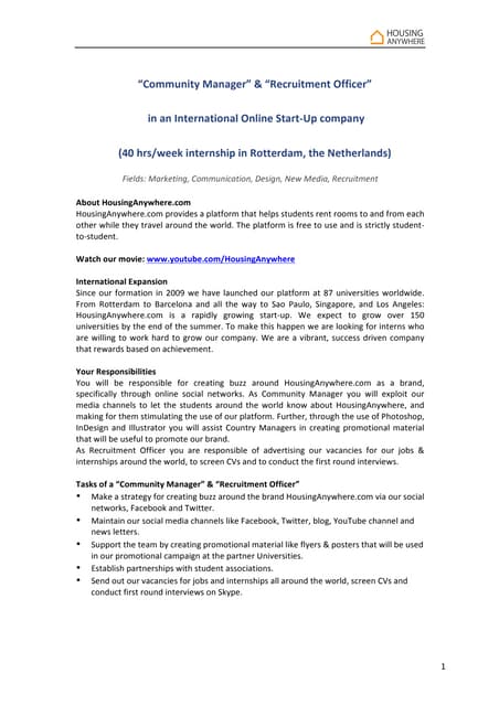 Internship country manager | PDF