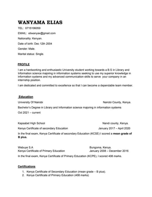 JACK CV updated | PDF | Secondary Education | Education