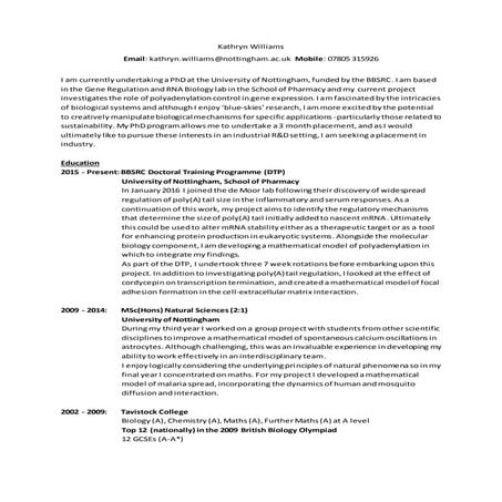 Internship CV Kat Williams | DOCX