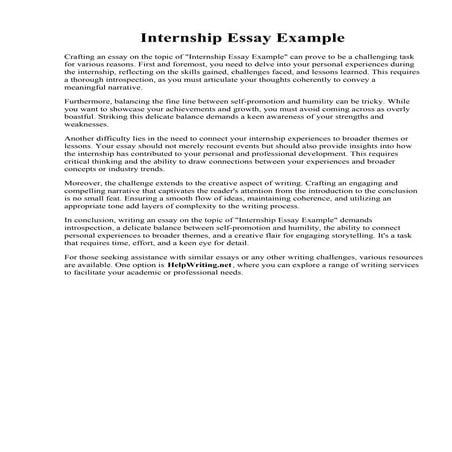 Internship Essay Example | PDF