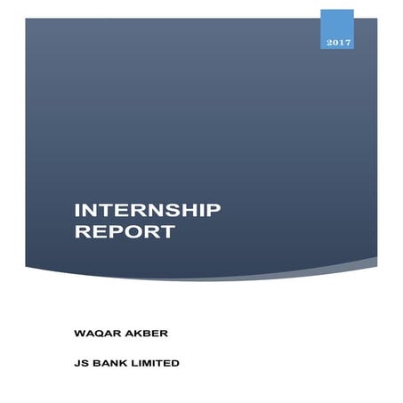Internship Report of JS Bank | PDF | Business Banking & Finance | Business