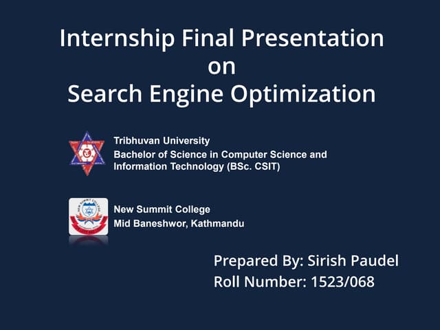 Bsc. Csit Final Year Internship Presentation | PPTX