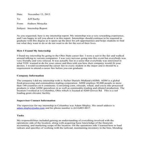 Internship final report | PDF