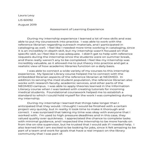 Internship Narrative | PDF