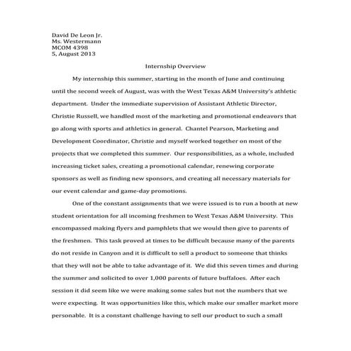 Internship overview | PDF