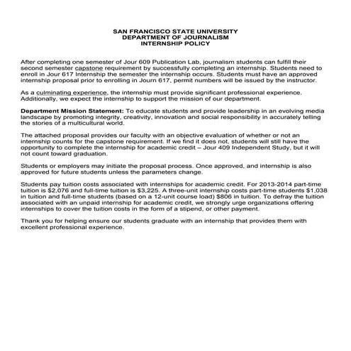 Internship policy | PDF | Undergraduate Education | College Education