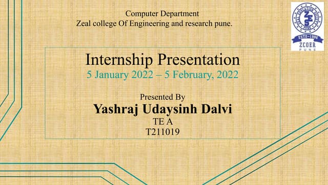 Internship on web development | PPTX