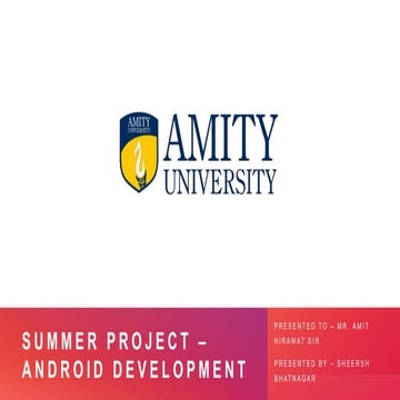 Internship Presentation on an Android Project - "Echo" | PPTX