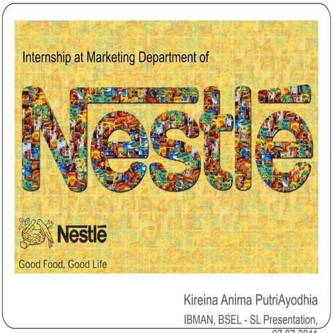 Internship at Nestle, Indonesia | PPTX