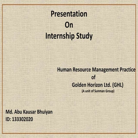 Internship presentation2 | PPTX | Human Resources | Business