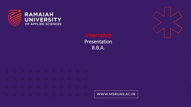 Internship final presentation | PPTX