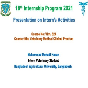 Internship Presentation 2021 Pptx Presentation On Intern S Activities