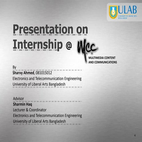 Internship Presentation (2012) | PPT