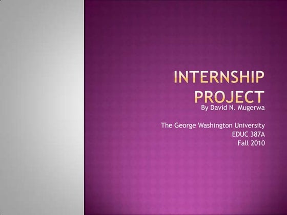 Sample internship presentation ppt | PPTX