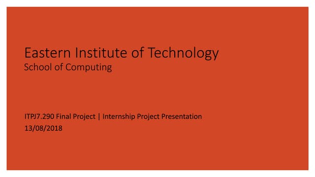 Final Internship presentation | PDF