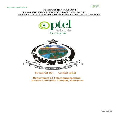 PTCL Six Weeks Internship report | PDF