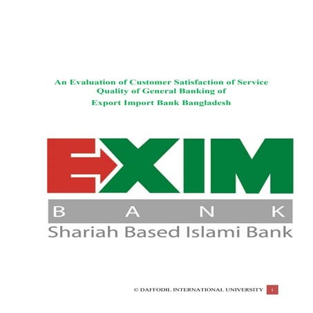EXIM Bank, Satmosjid road branch-Internship report | PDF