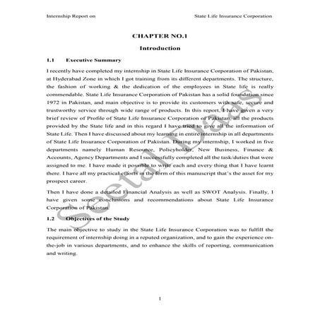 State Life's Internship Report-2016 | PDF