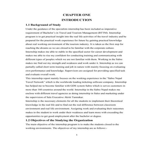 Simple Formate of internship Report | PDF