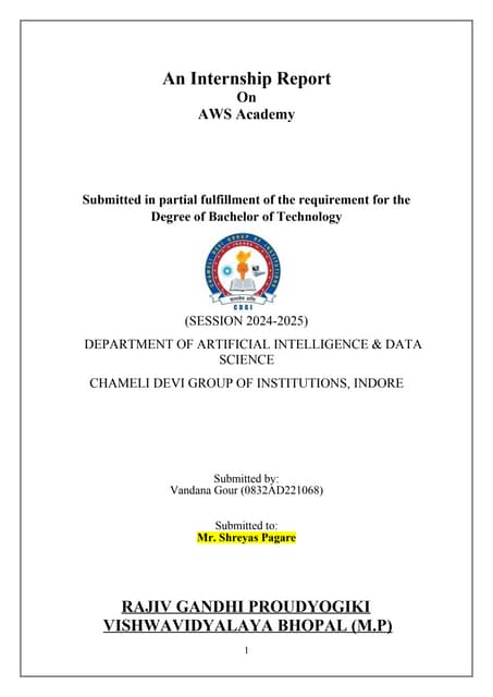 cloud virtual internship presentation of glbitm | PPTX | Cloud Computing | Internet