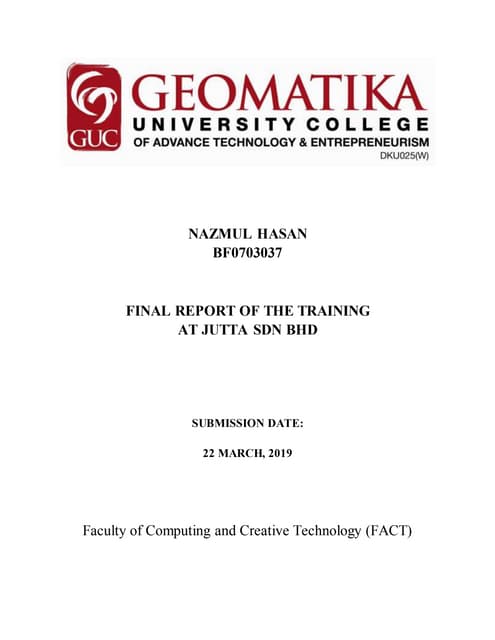 Internship Report | PDF | Computing | Technology & Computing