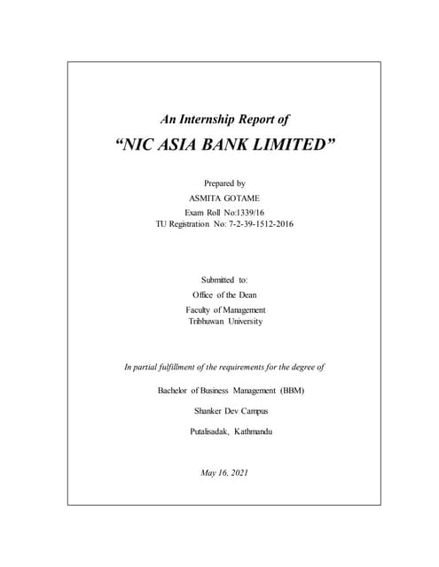 Guidelines for internship report | PDF