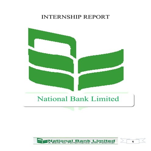 General Banking of National Bank Limited internship report prepared by ...