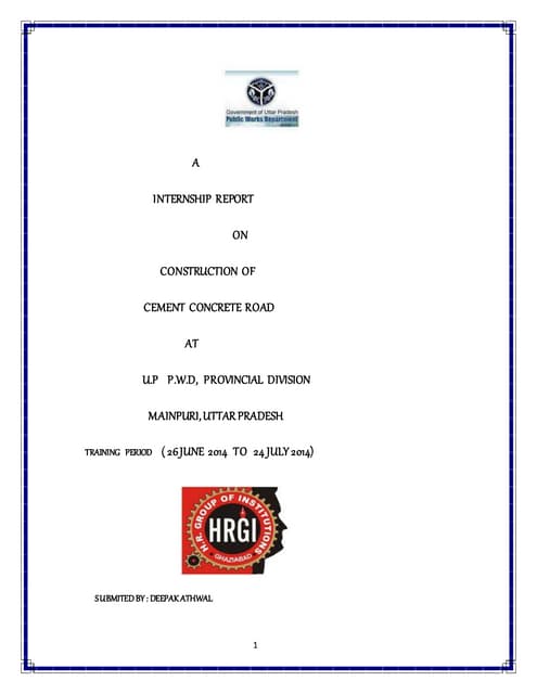 Civil enginerring internship report | PDF