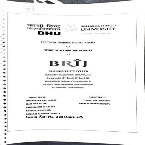 internship report sample.pdf by Bhupendra mati pandey a BHU student. | PDF