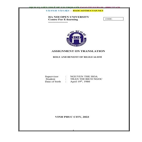 Internship Report Translation In Role And Benefit Of Bilingualism | PDF