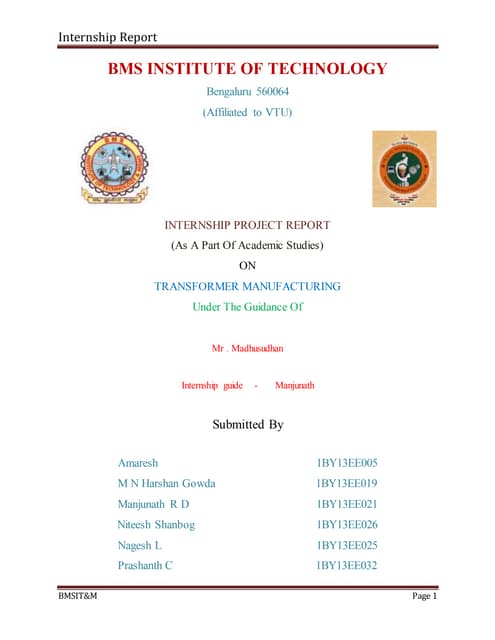 Sample internship presentation ppt | PPT