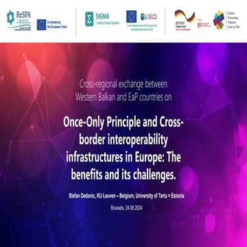 Interoperability academy 2024 - Day 1 - Once-Only Principle and Cross ...