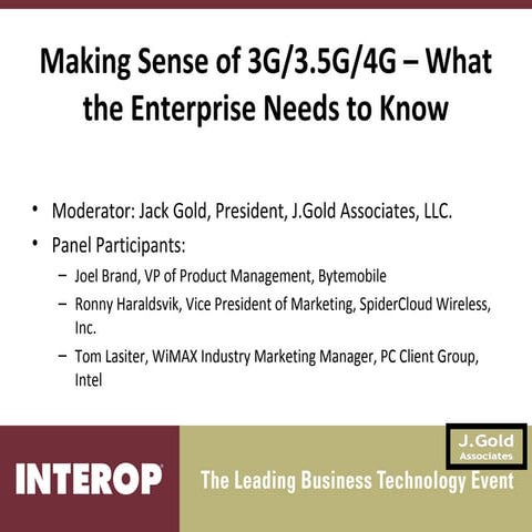 Interop: Making Sense of 3G/3.5G/4G (MV) | PPT